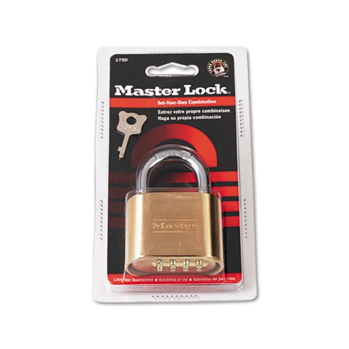 Master Lock Resettable Combination Padlock 2 in Wide, Brass - Walmart.com