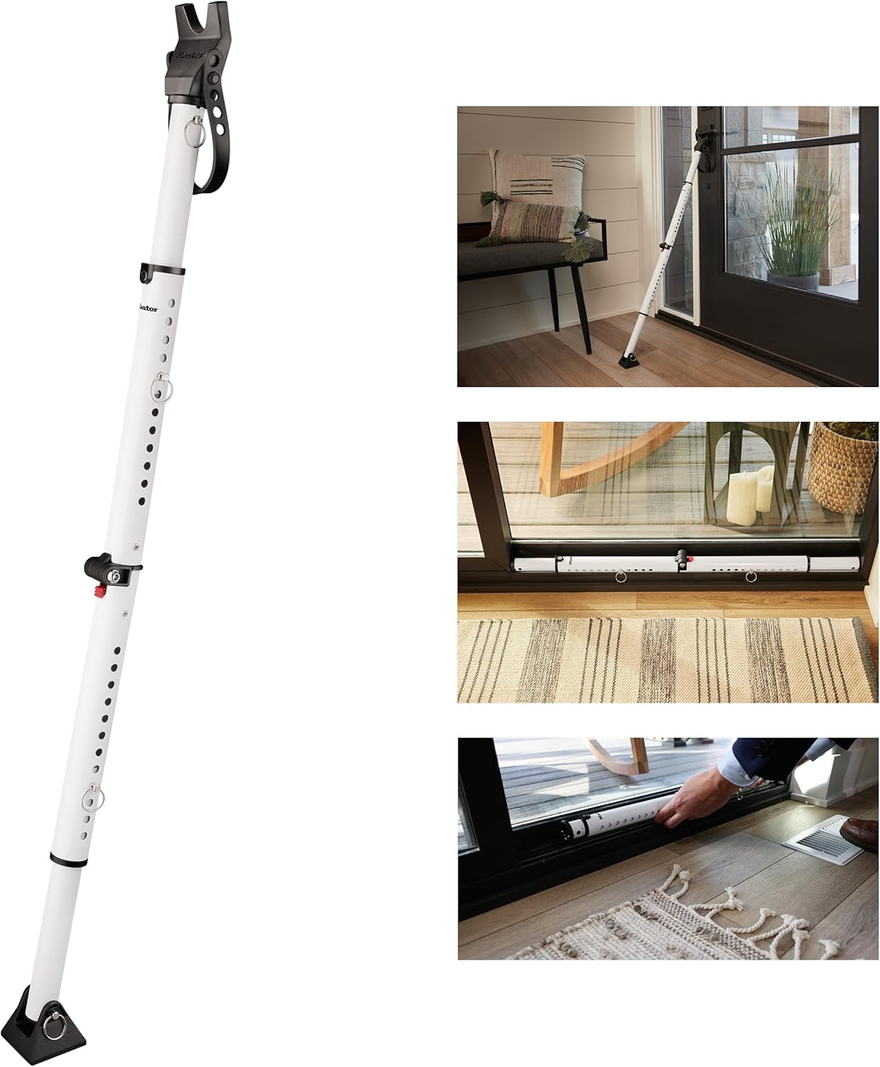 Master Lock Sliding Door Stopper and Door Security Bar, Adjustable for ...
