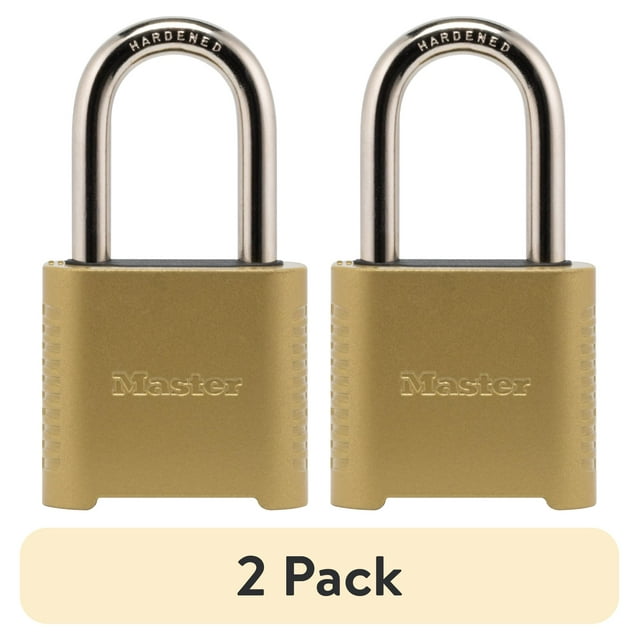 (2 pack) Master Lock Zinc 2in (51mm) Outdoor Combination Padlock, 2in ...