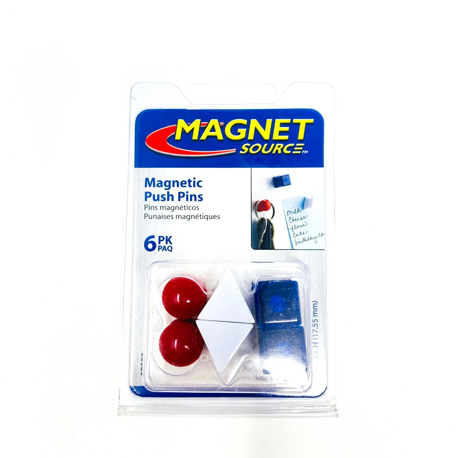Master Magnet 07507 Utility Magnets Push Pins Red White Blue (6-Piece ...