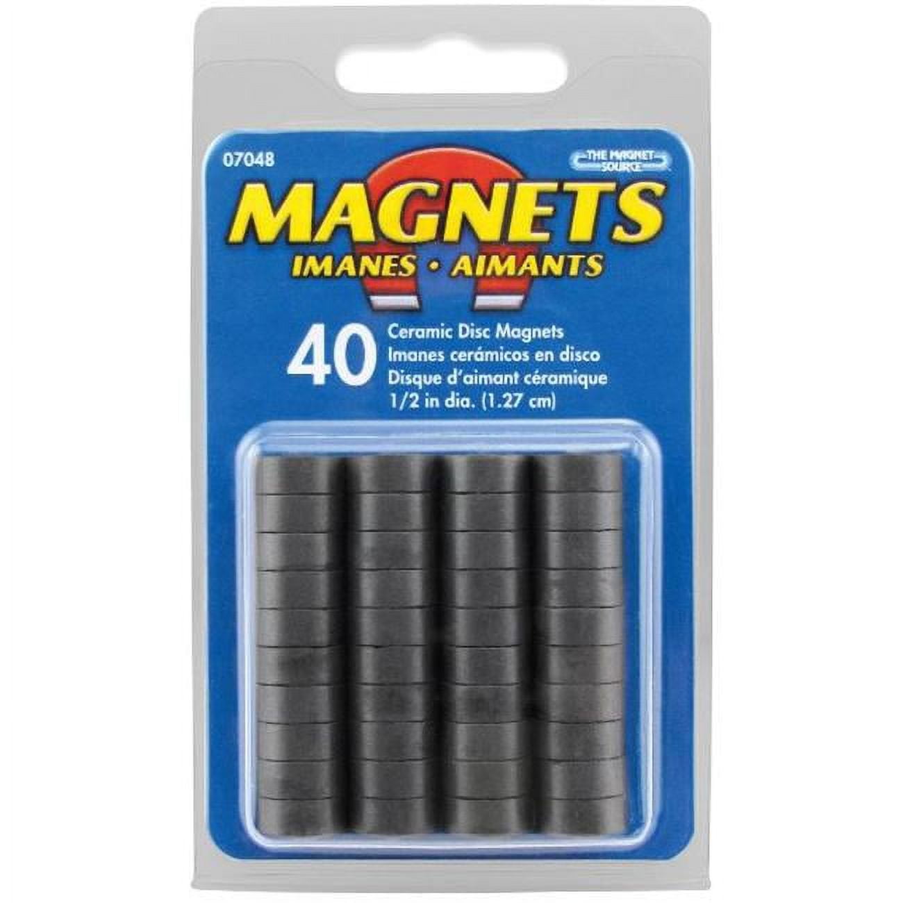 Magnet Source .187 in. L X .5 in. W Black Disc Disc Magnets 0.5 lb ...