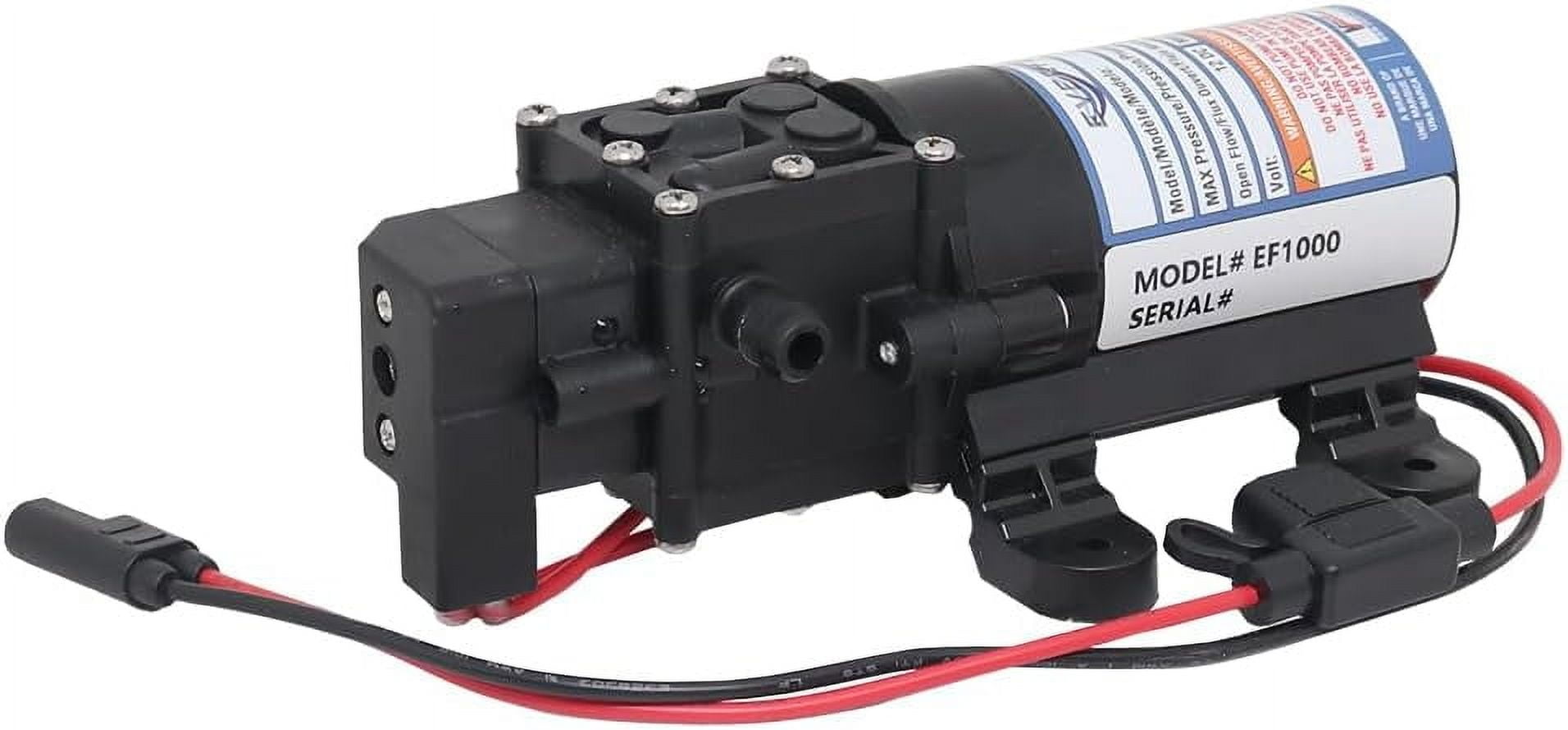 Everflo 12V On-Demand Diaphragm Pump - 1.0GPM, 40 PSI, 3/8" Hose Barb ...
