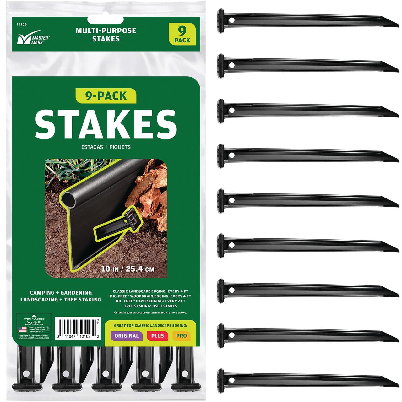 Master Mark 10" ABS Multipurpose Landscaping Stake Anchors (9-Pack ...