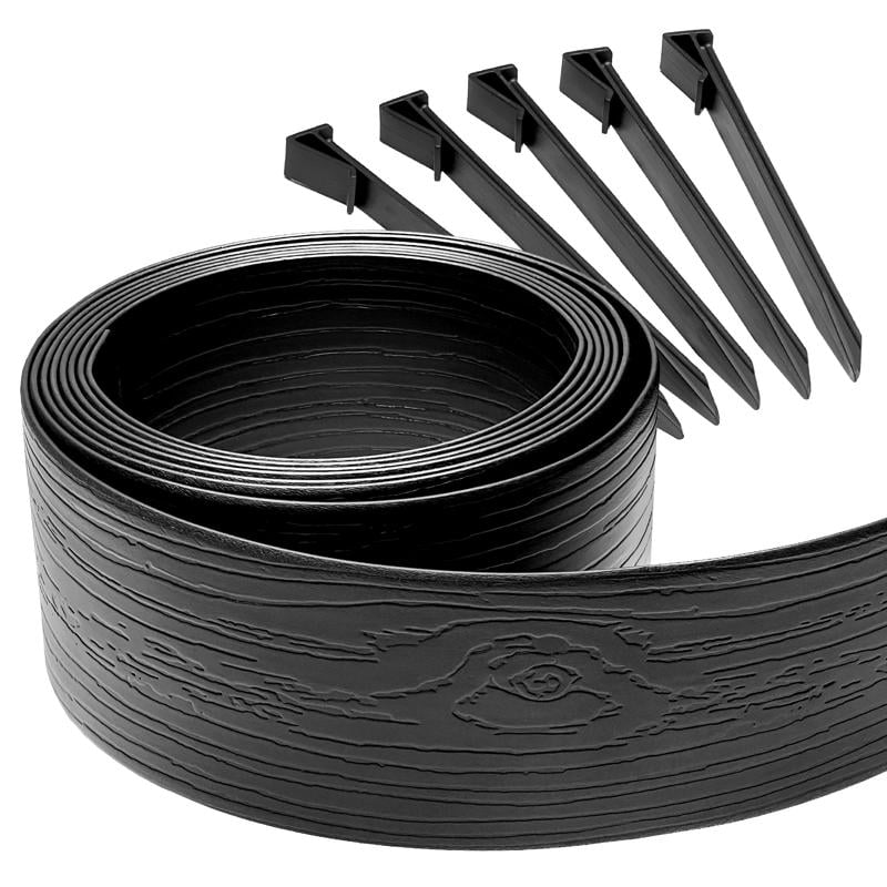 Master Mark 20 ft. L X 5 in. H Plastic Black Landscape Edging Kit ...