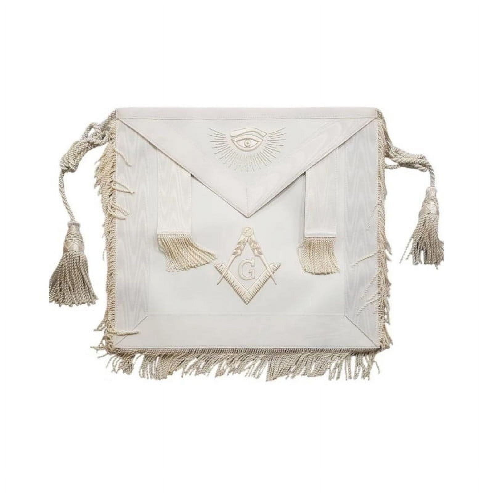 Master Mason Blue Lodge Apron – All White with Tassels & Cords, Masonic ...