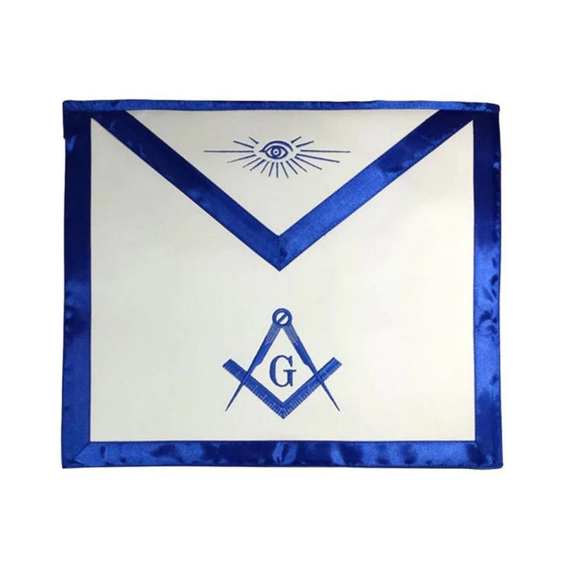 Master Mason Blue Lodge Apron – Blue Satin with Square & Compass G ...
