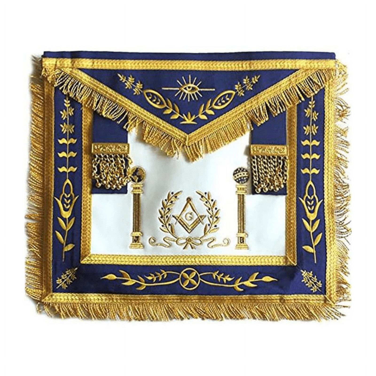 Master Mason Blue Lodge Apron – Navy Blue with Gold Embroidery, Square ...