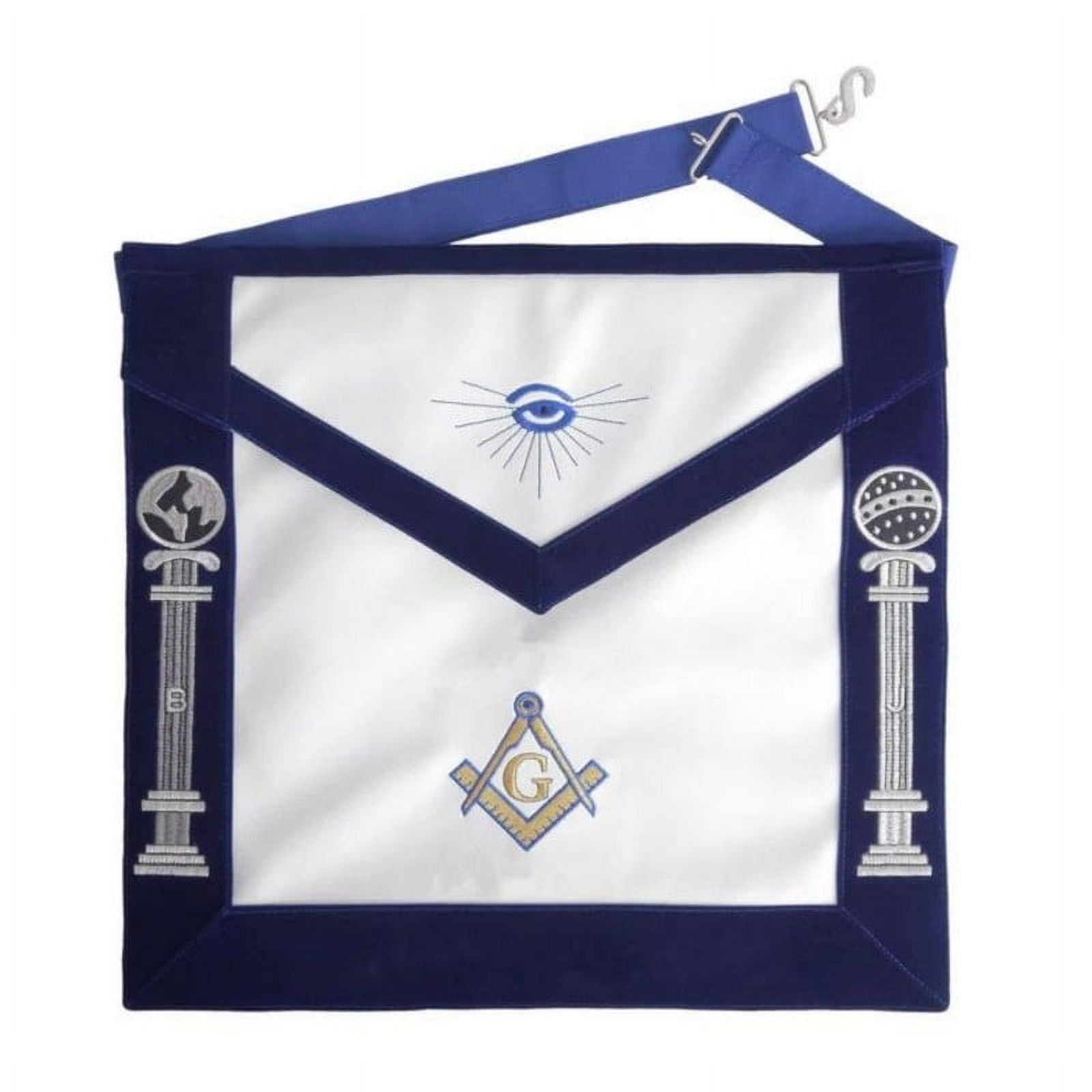 Master Mason Blue Lodge Apron - Royal Blue Velvet And White - Elegant ...