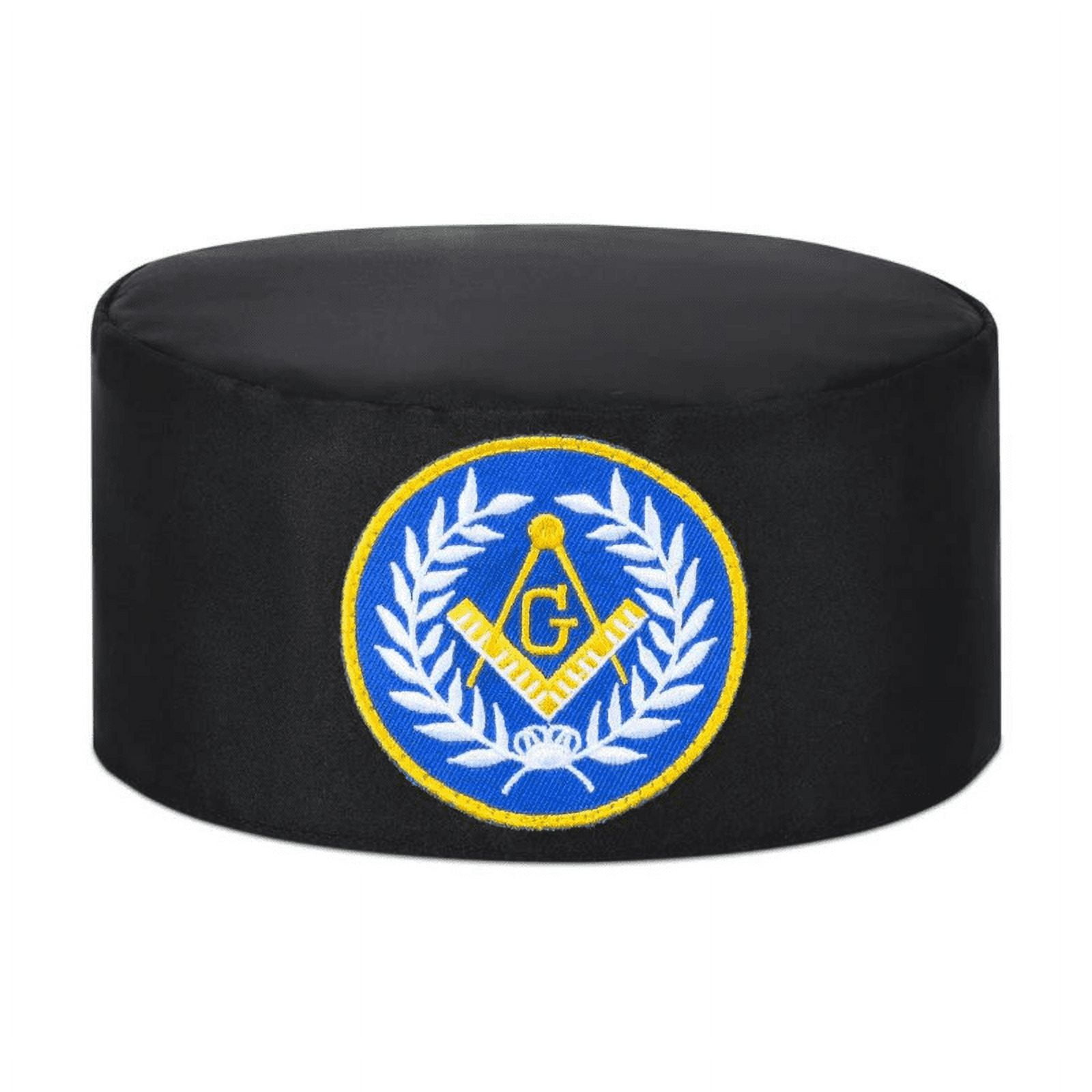 Master Mason Blue Lodge Crown Cap - Black With Blue Emblem & Wreath ...