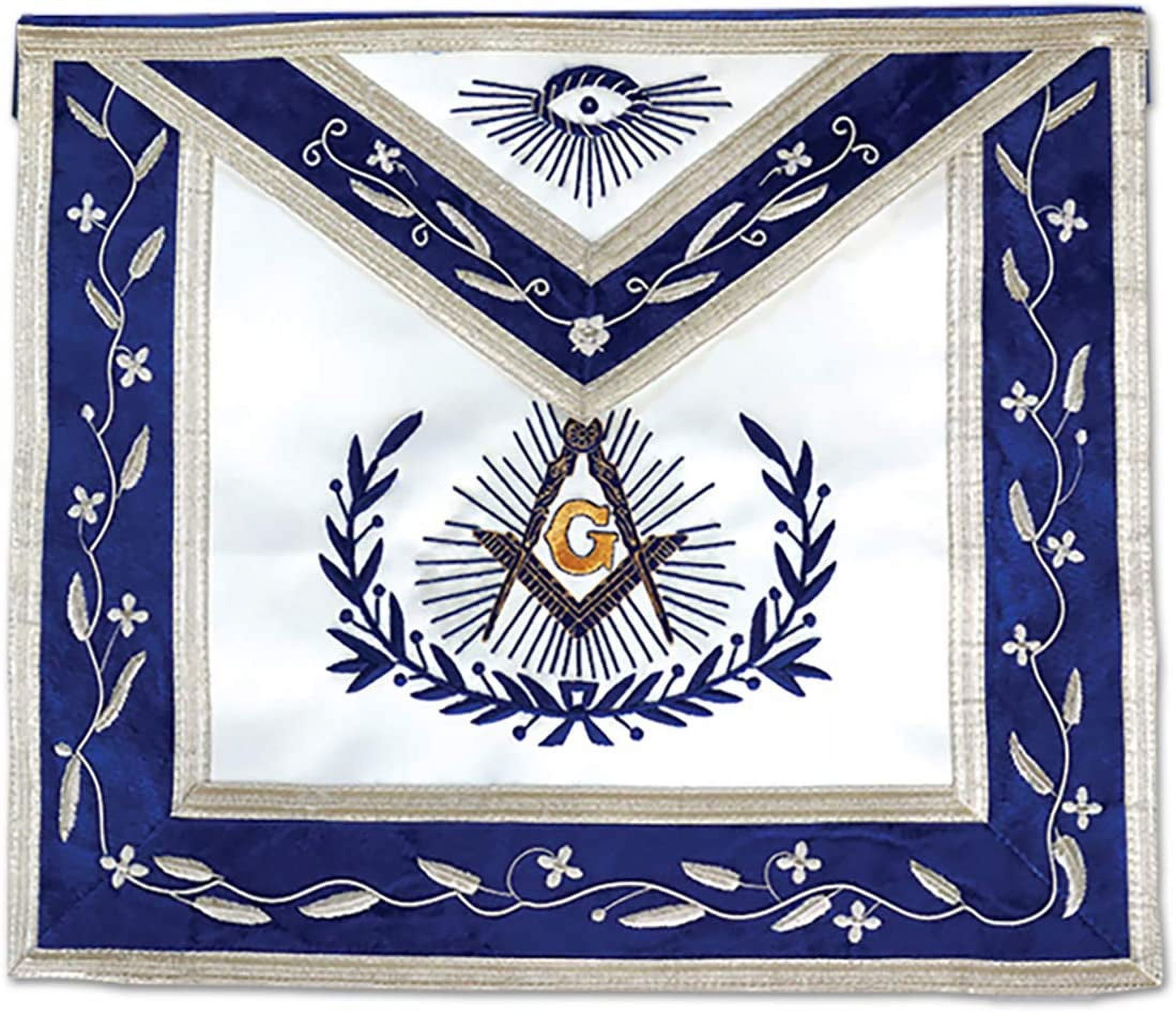 Master Mason with Embroidered Border Masonic Apron - [Blue & White ...