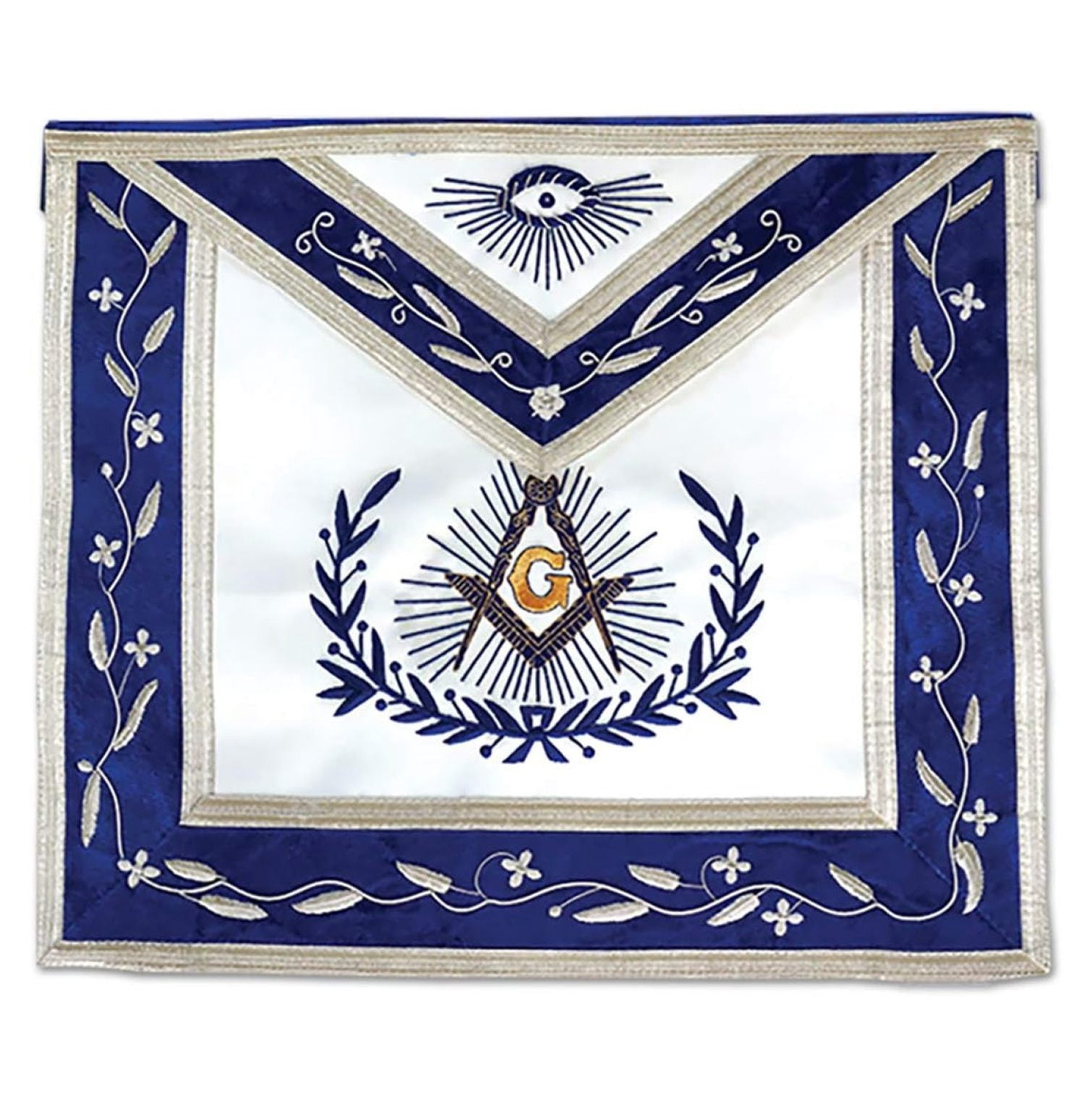 Master Mason with Embroidered Border Masonic Apron - [Blue & White ...