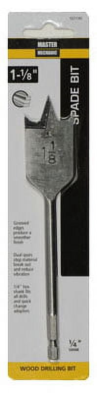 Master Mechanic, 1-1/8" Power Drill Wood Boring Bit, Micro-Groove Poin ...