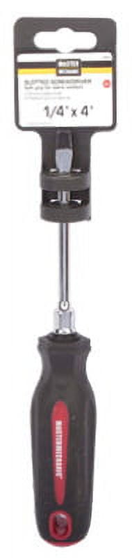 Master Mechanic 1/4" x 4" Slotted Screwdriver Bi-Material Ergonomic Ha ...