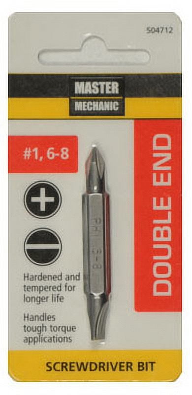 Master Mechanic #1 Phillips Double Ended Insert Bit #6-8 Slotted, Each ...