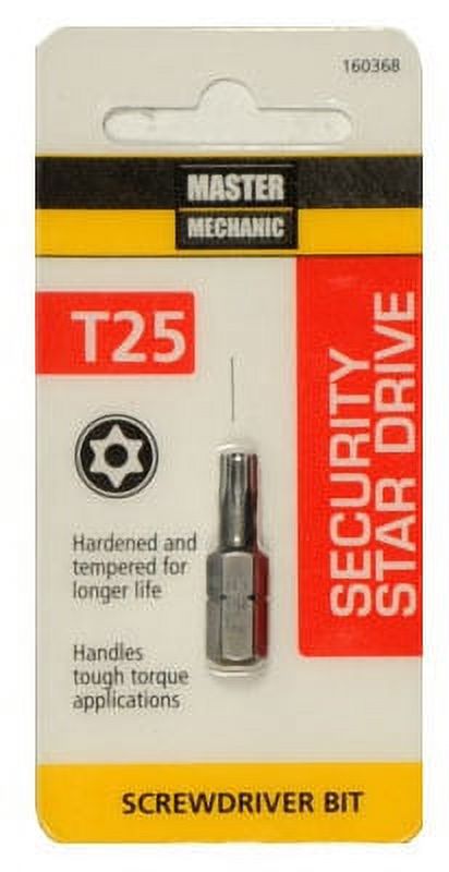Master Mechanic 1" TX25 Security Torx Bit Use In Automatic Carburetors ...