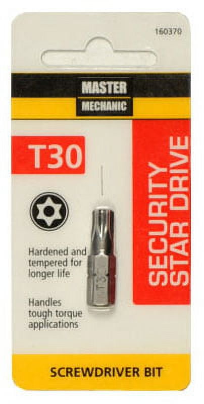 Master Mechanic 1" TX30 Security Torx Bit Use In Automatic Carburetors, Each - Walmart.com