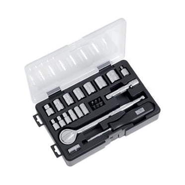 Master Mechanic TV018BACCRP 18-Pc. SAE/Metric Socket Set, 3/8 In. Drive ...
