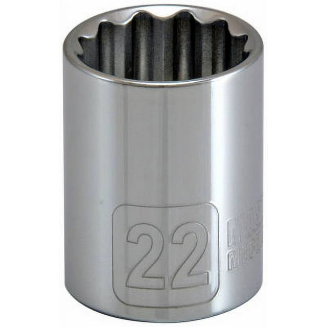 Master Mechanic 12 Point 1/2" Drive 22 MM Metric Socket., Each ...
