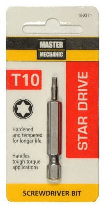 Master Mechanic 2" TX10 Torx Power Bit Precision Formed Tip For Proper, Each - Walmart.com