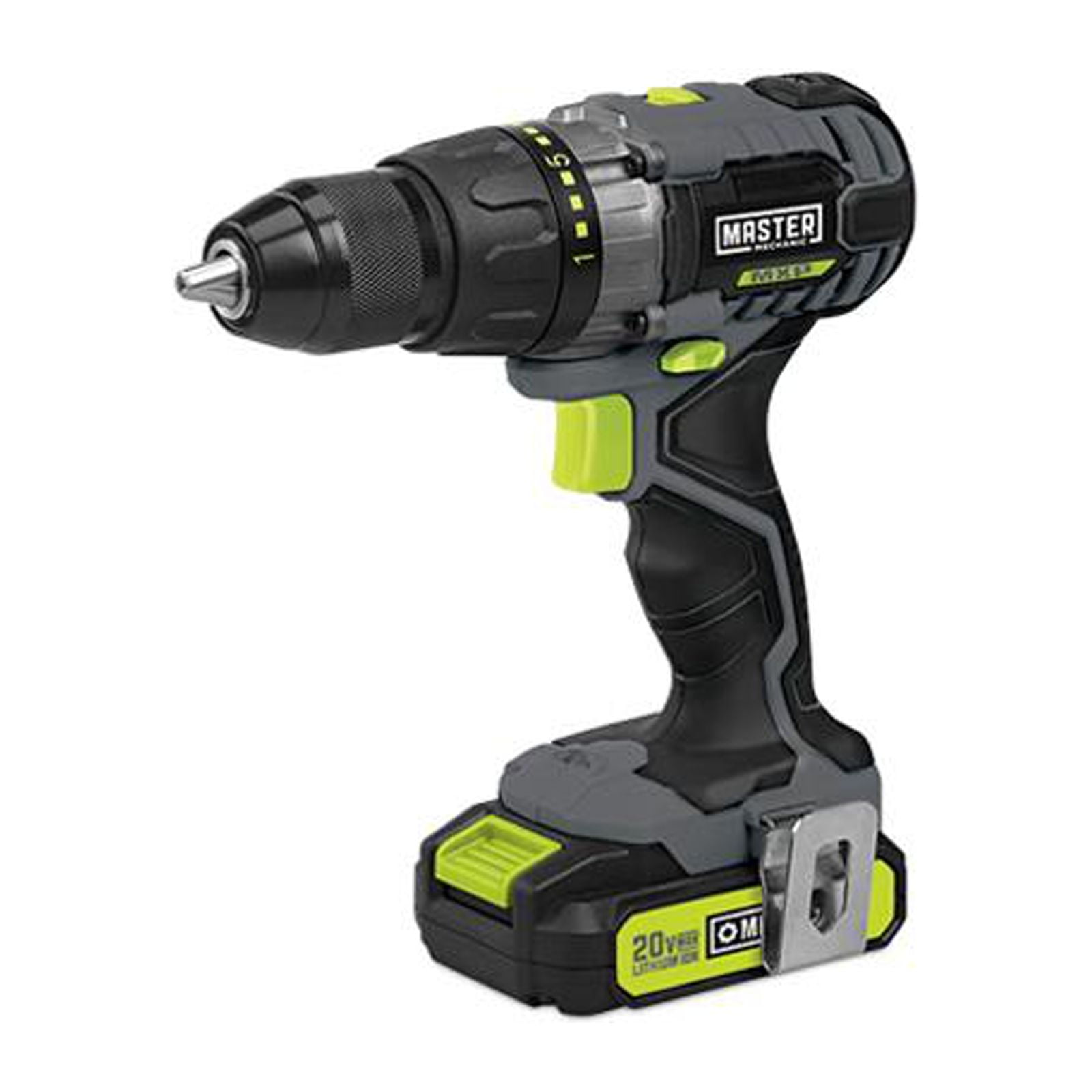 Master Mechanic 211896 20-Volt Compact Cordless Drill Kit, 1/2-In., 2 ...