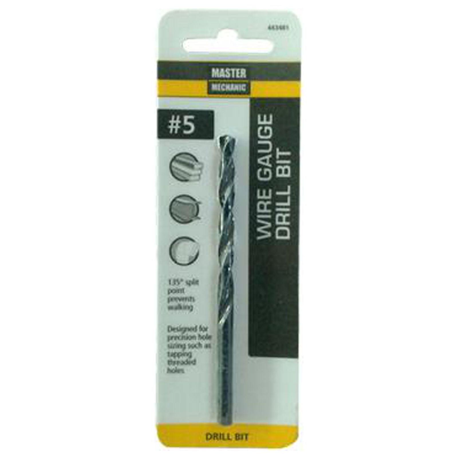 Master Mechanic 443481 #5 3-3/4-In. Wire Gauge Drill Bit, Black Oxide ...