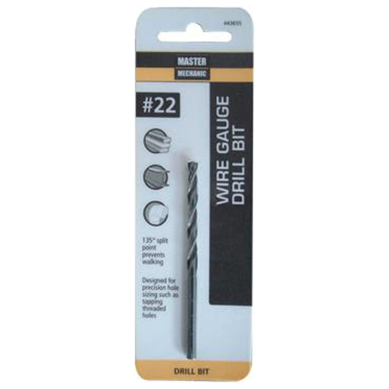 Master Mechanic 443655 #22 3-1/4-In. Wire Gauge Drill Bit, Black Oxide ...
