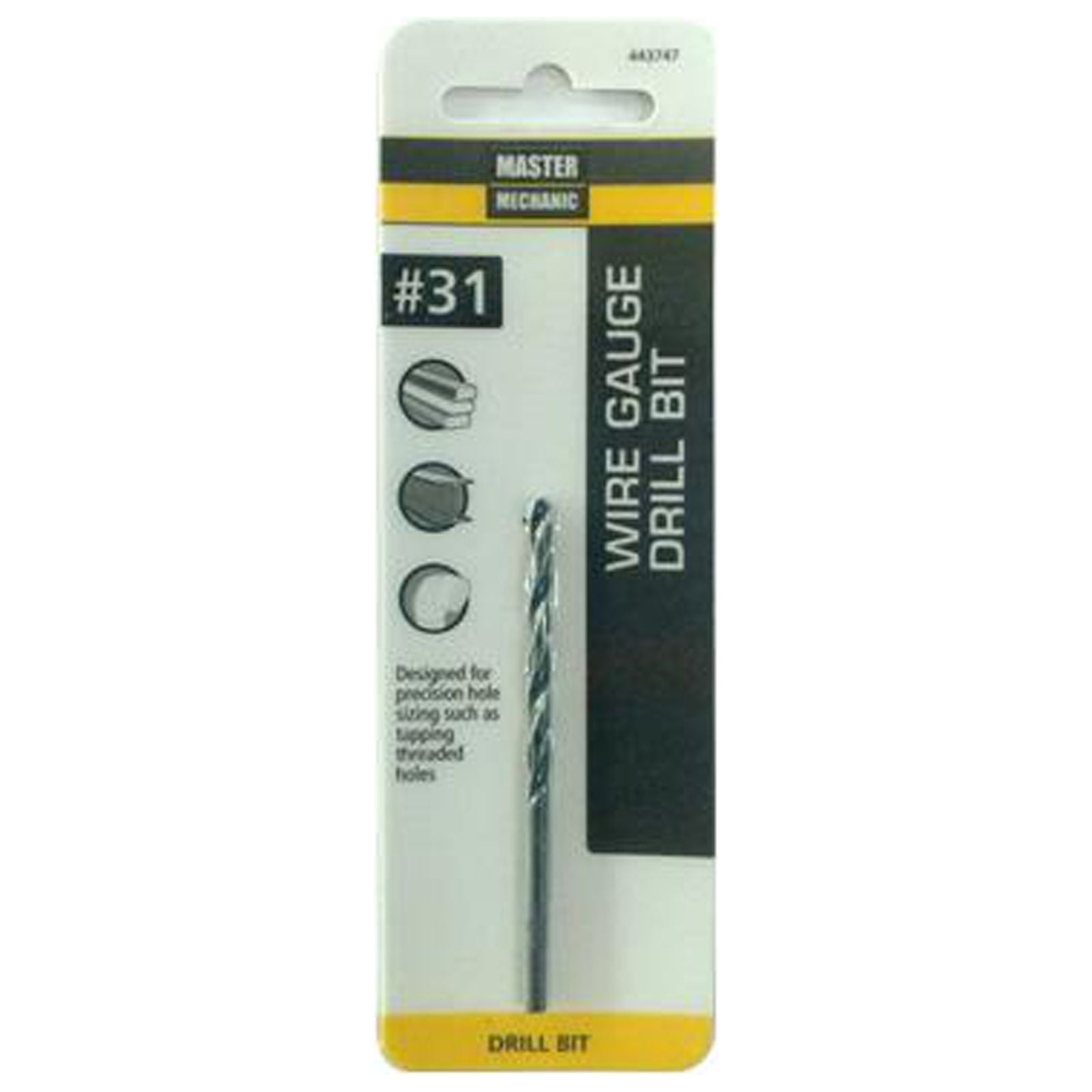 Master Mechanic 443747 #31 2-3/4-In. Wire Gauge Drill Bit, Black Oxide ...