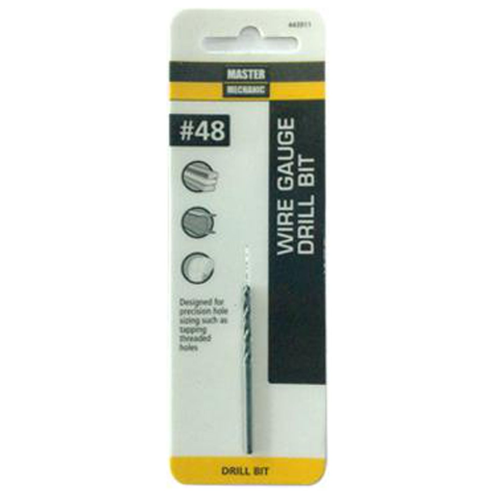 Master Mechanic 443911 #48 2-In. Wire Gauge Drill Bit, Black Oxide ...