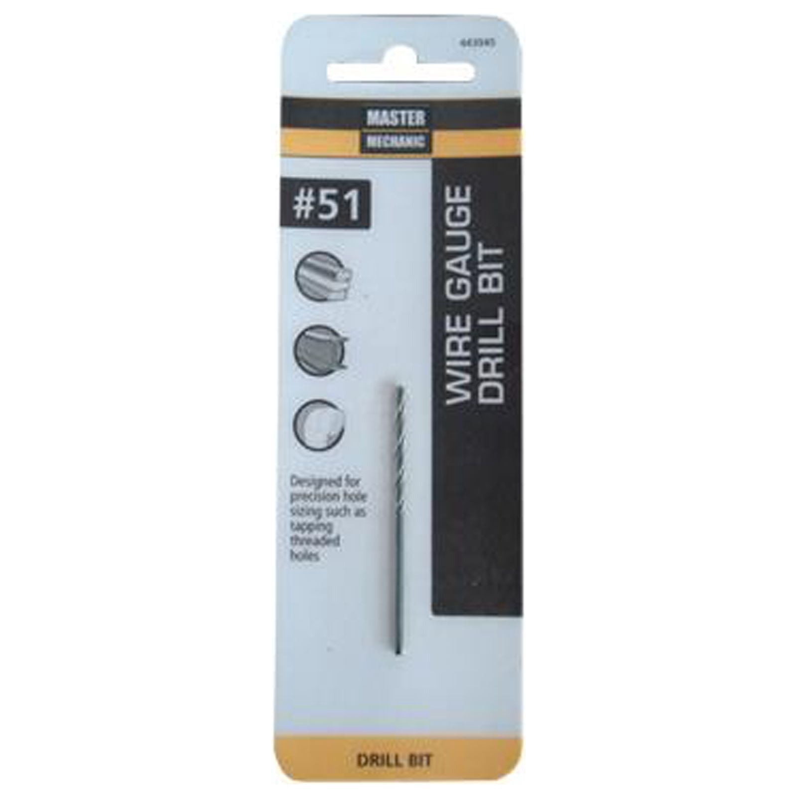 Master Mechanic 443945 #51 2-In. Wire Gauge Drill Bit, Black Oxide ...
