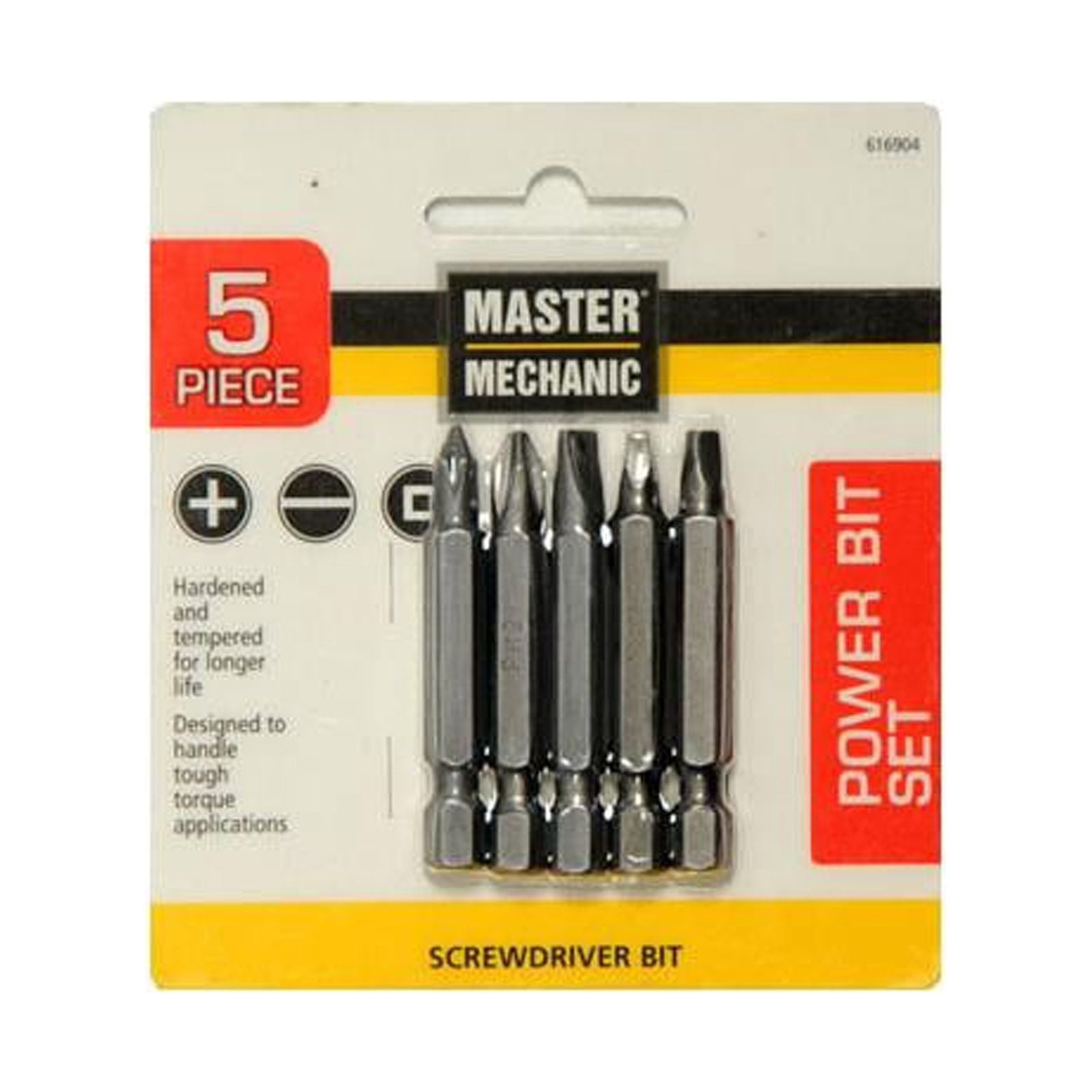 Master Mechanic 616904 5-Pc. Power Screwdriver Bit Set - Quantity 6 ...