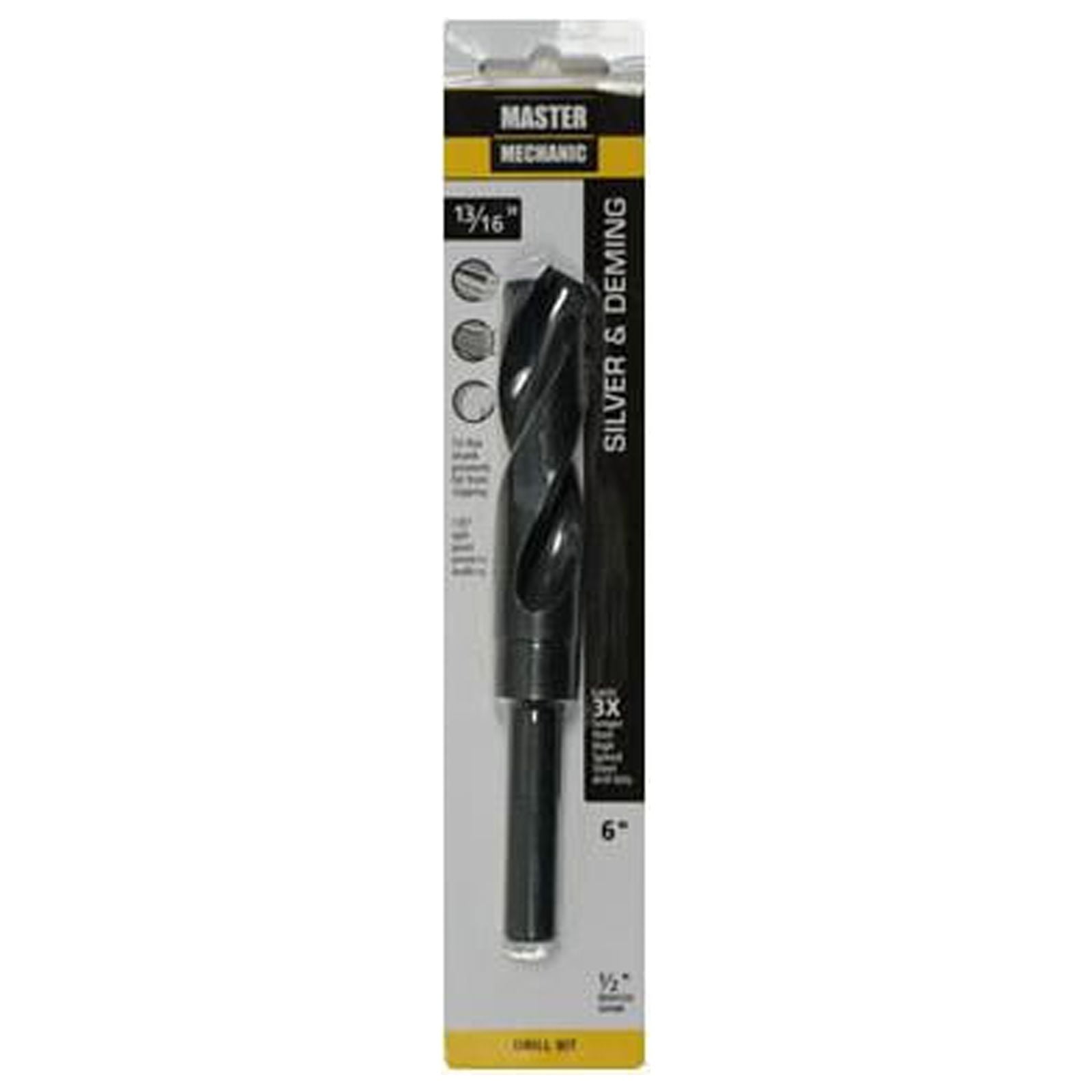 Master Mechanic 694262 13/16 x 6-In. Silver & Demming Black Oxide Drill ...