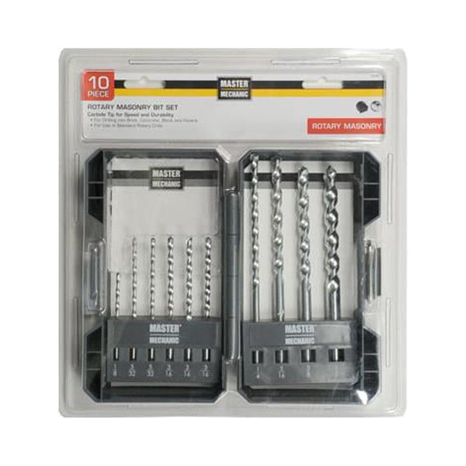 Master Mechanic 702595 10-Pc. Rotary Masonry Drill Bit Set - Quantity 1 ...