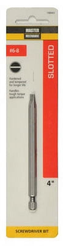 Master Mechanic #8 Slotted 4" Screwdriver Bit, Each - Walmart.com