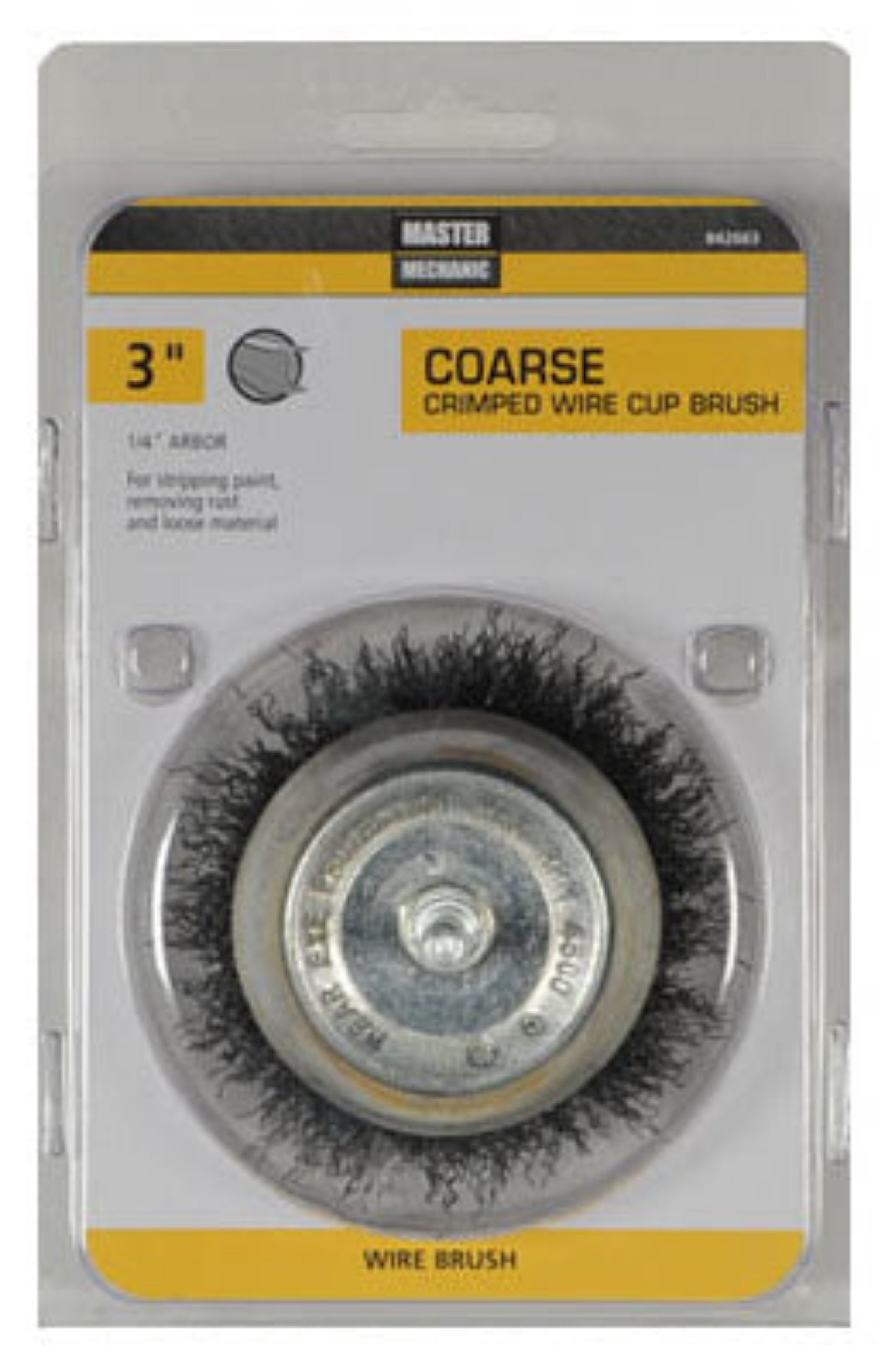 Master Mechanic 842663 3" Inch Coarse Crimped Wire Cup Brush with 1/4 ...