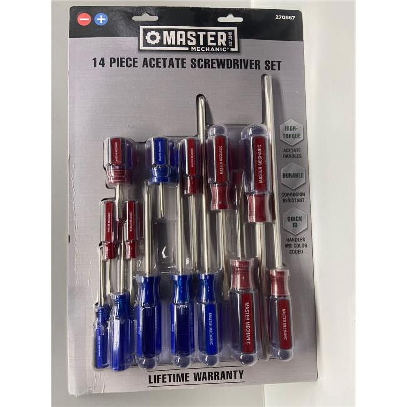 Master Mechanic Acetate Screwdriver Set - 14 Piece - Walmart.com