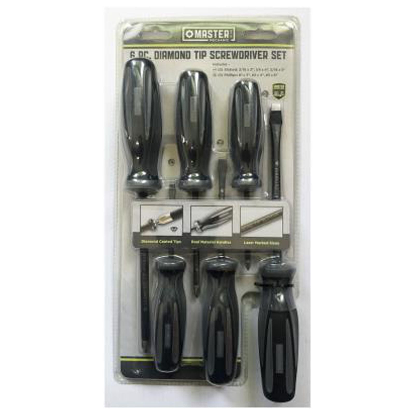 Master Mechanic CS61N Diamond Tip CM Screwdriver Type Set, 6-Pc ...