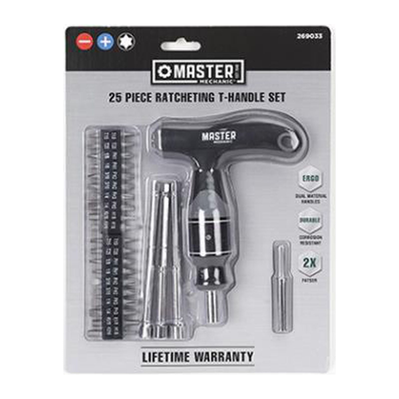 Master Mechanic GSTV20200318 25-Pc. Ratcheting T-Handle Driver Set ...