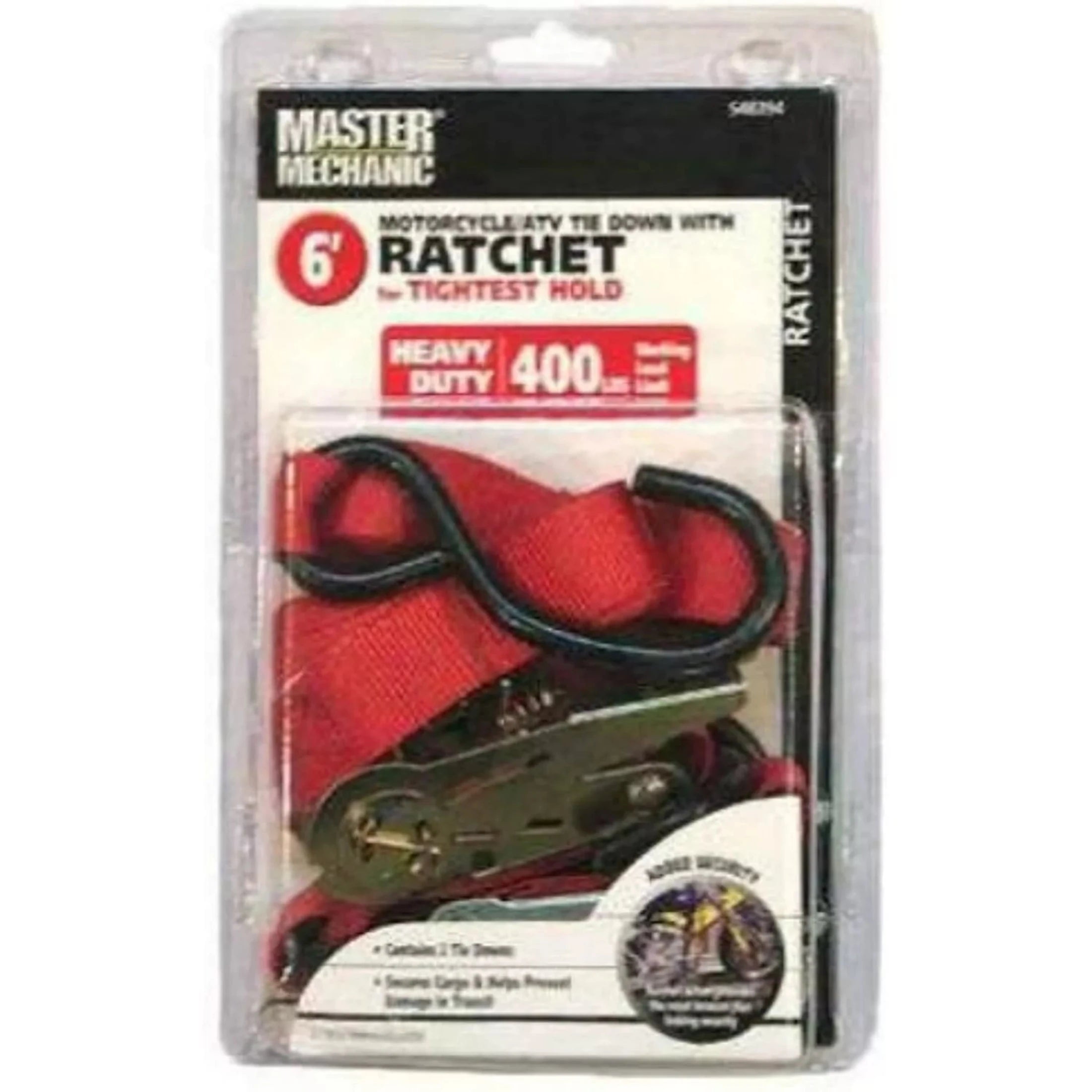 Master Mechanic MM30 2-Count Pack of 6' Foot x 1" Inch Motorcycle & ATV ...
