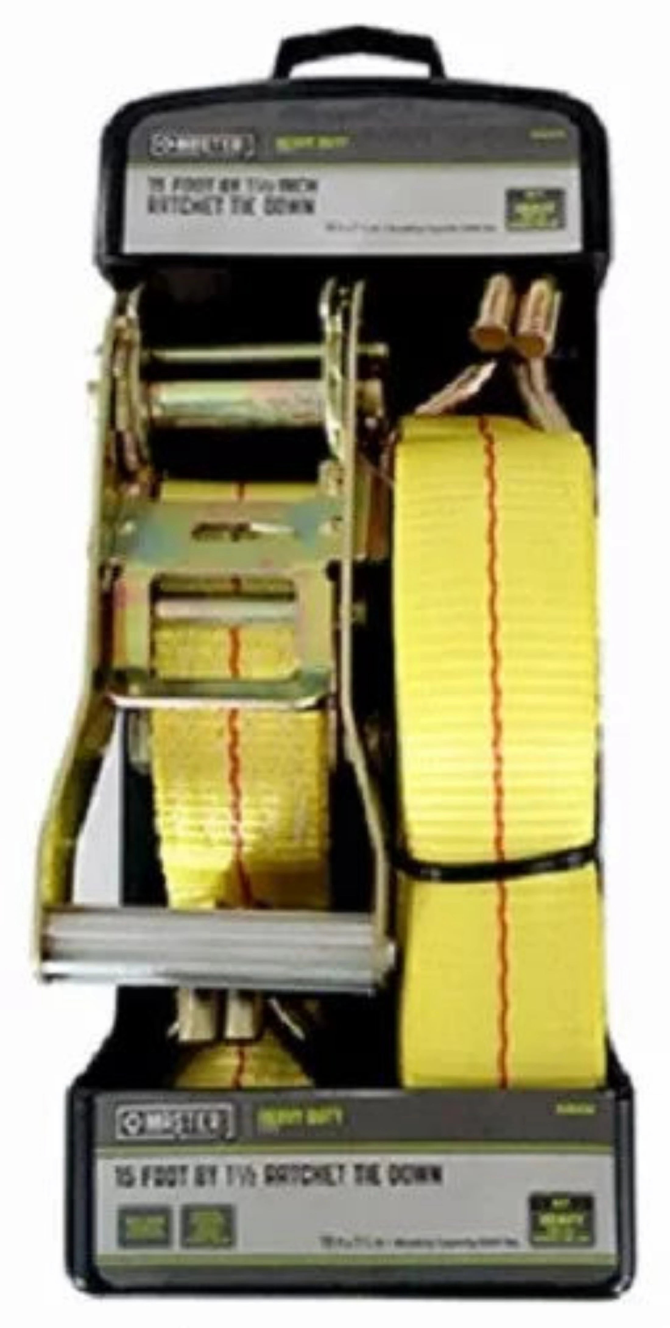Master Mechanic MM32 1-1/2" x 15' 5000 LB Ratchet Tie Down Straps ...