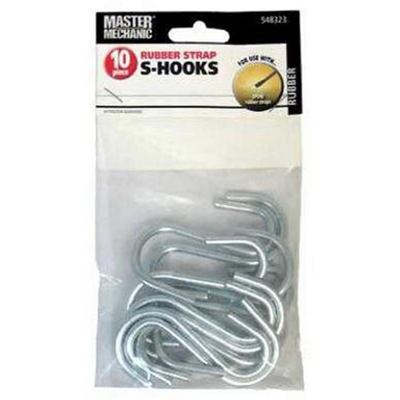 Master Mechanic MM65 Rubber Strap S-Hook, Zinc Coated, 10-Pack ...