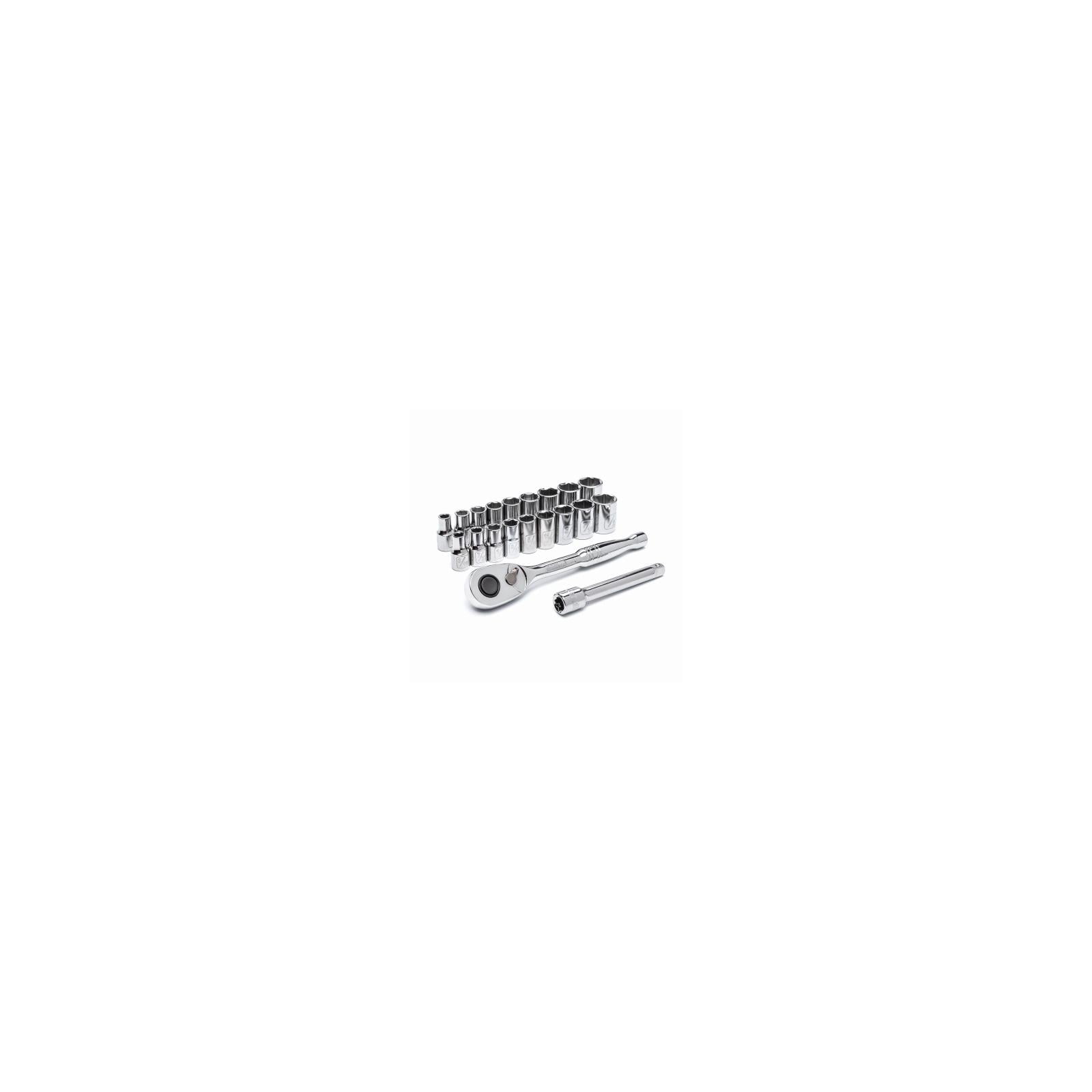 Master Mechanic TV020AACCRP 20-Pc. SAE/Metric Socket Set, 1/4 In. Drive ...
