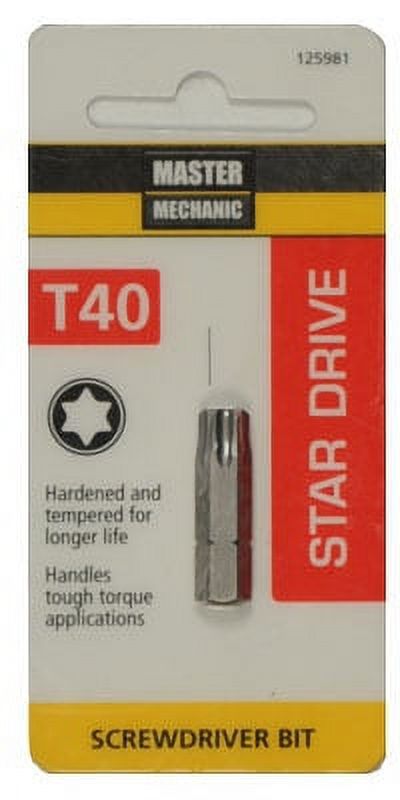 Master Mechanic Torx 40 1" Insert Bit Tip Use With Bit Tip Holders Use ...