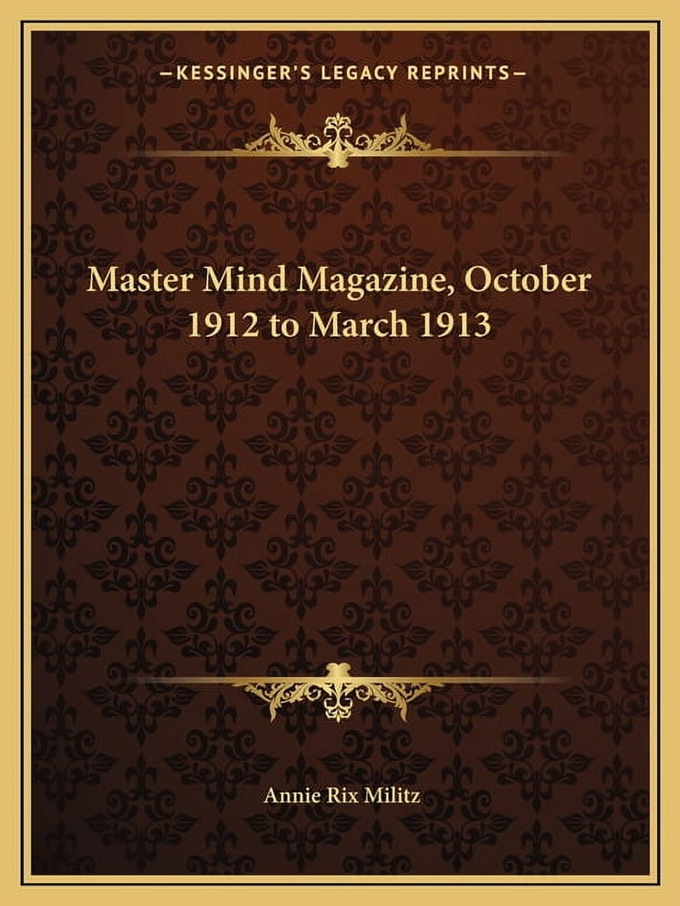 Master Mind Magazine, October 1912 to March 1913, (Paperback) - Walmart.com