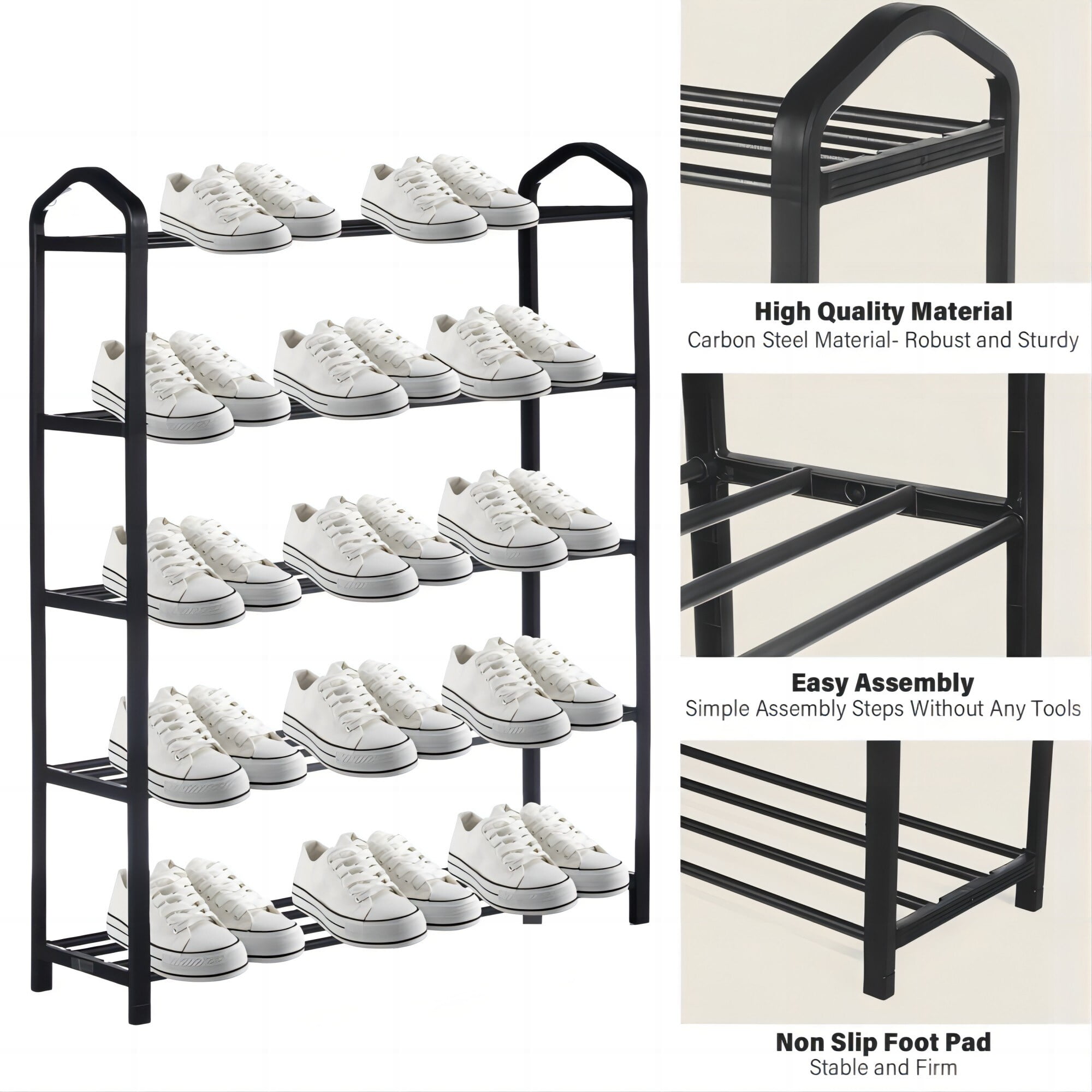 Master Muti Tiers Shoe Storage Rack Trainers Shelf Hallway Carbon Steel ...