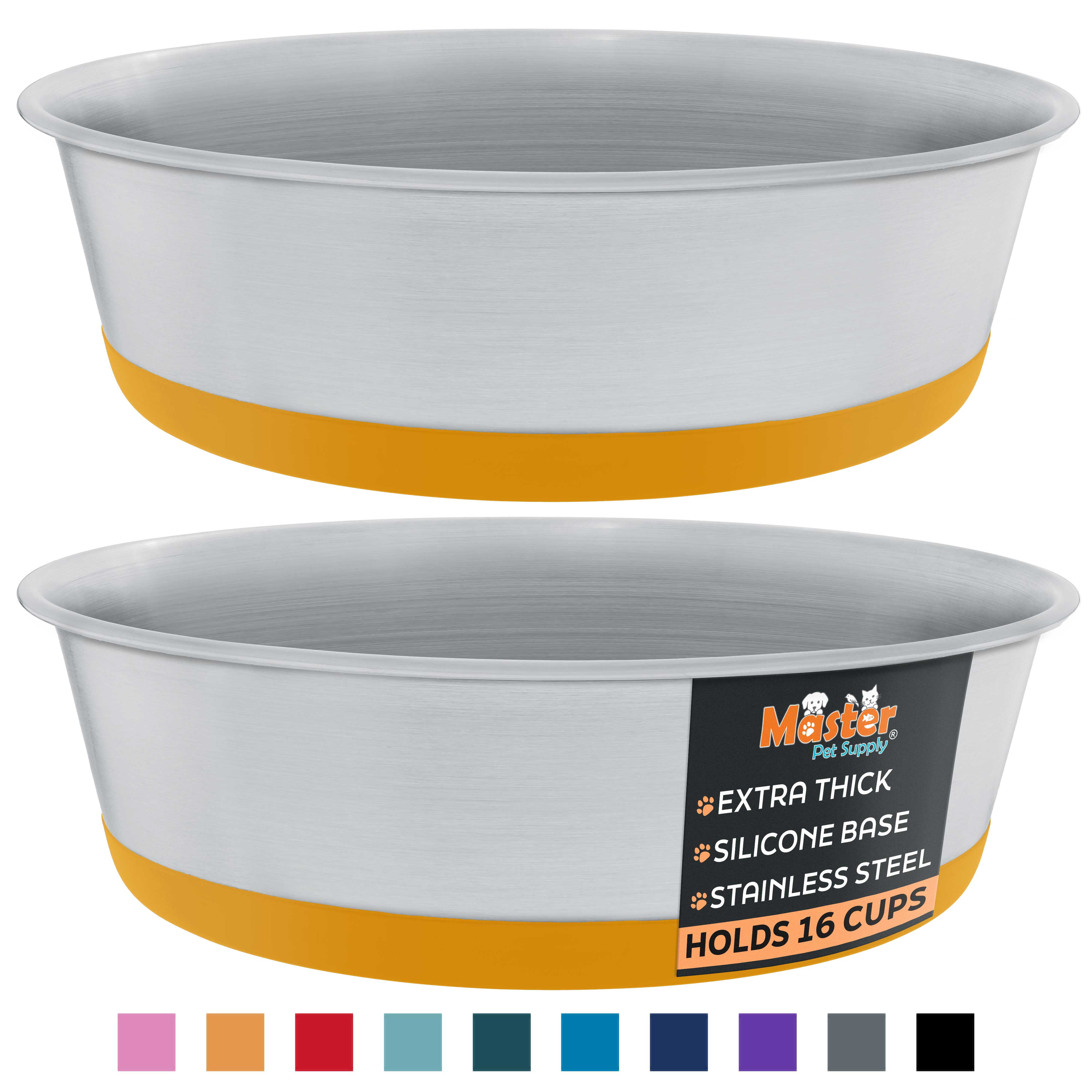 Master Pet Supply Stainless Steel Dog Bowls Set of 2 with Extra Thick ...