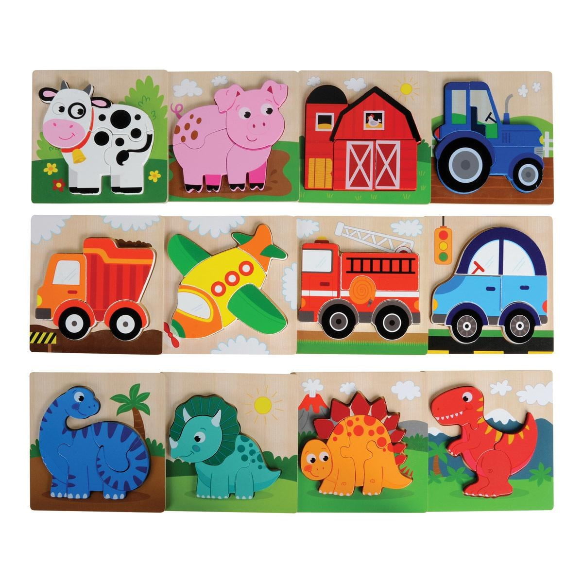 Master Pieces Puzzles Chunky Wooden Puzzles – Set of 12 (6" x 6 ...