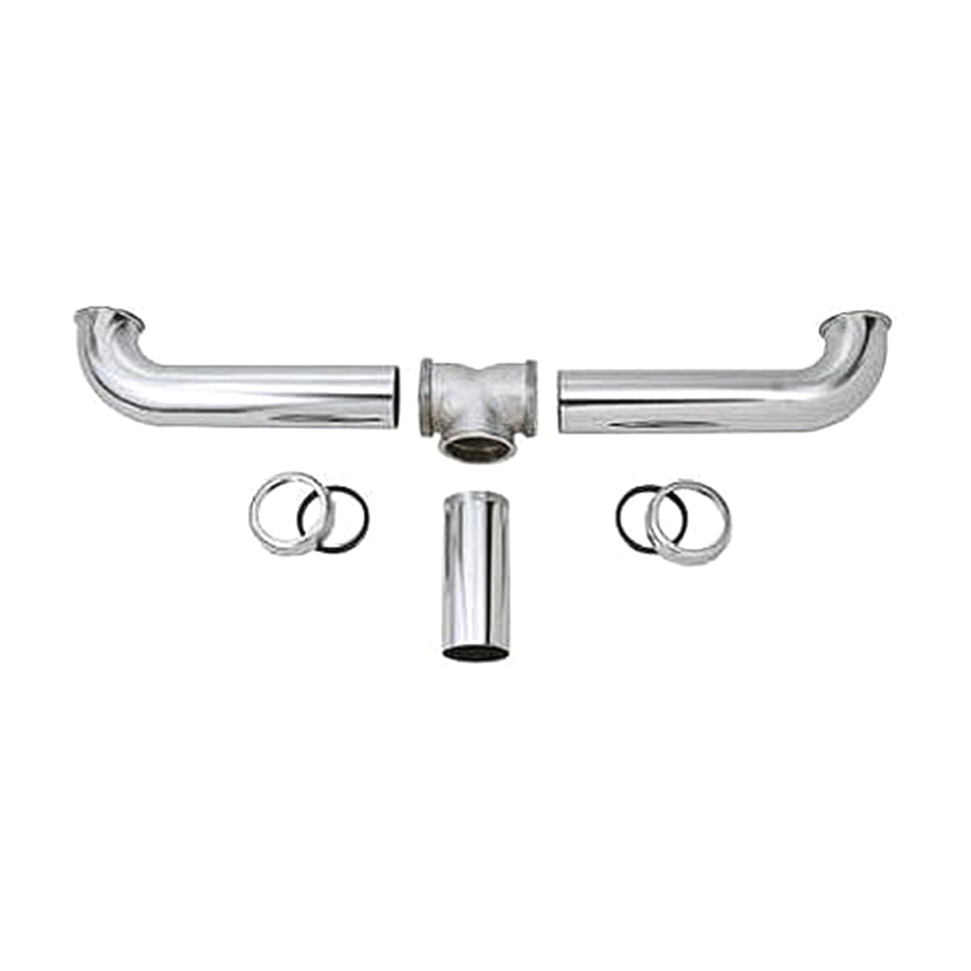 Master Plumber 2 Bowl Center Outlet Drain with Chrome Plated Brass ...