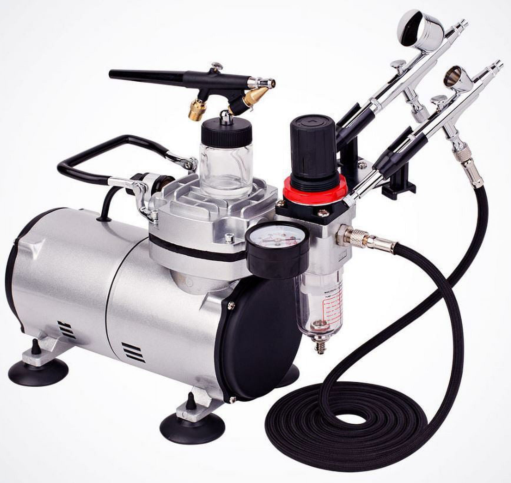 Master Pro Airbrush Multi-purpose system Dual-action 3 Airbrush Kit w ...