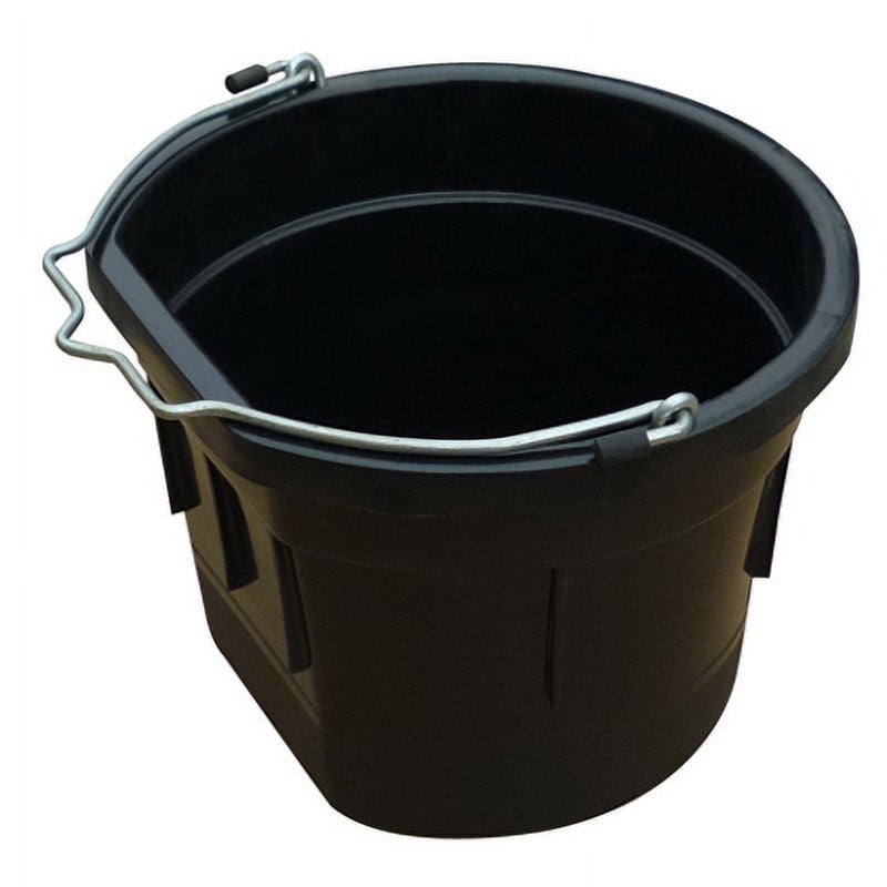Master Rancher 8 QT Black Flat Sided Utility Bucket Polyethylene Resin ...