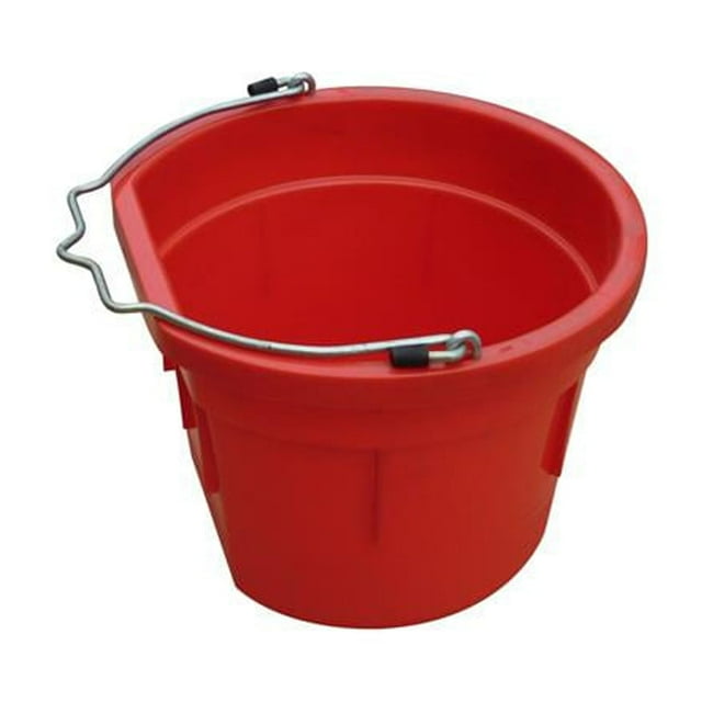 Master Rancher MR8QP/FSB-RED Utility Bucket, Flat Sided, Red Resin, 8 ...